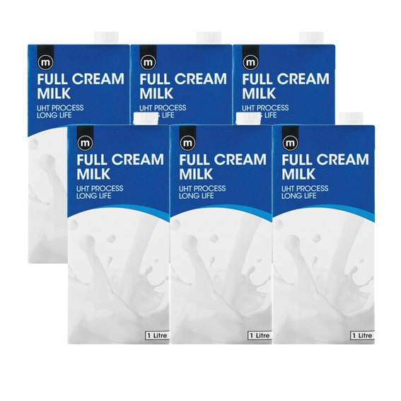 M Brand Full Cream Long Life Milk 6x1lt | Xclusive 2 U