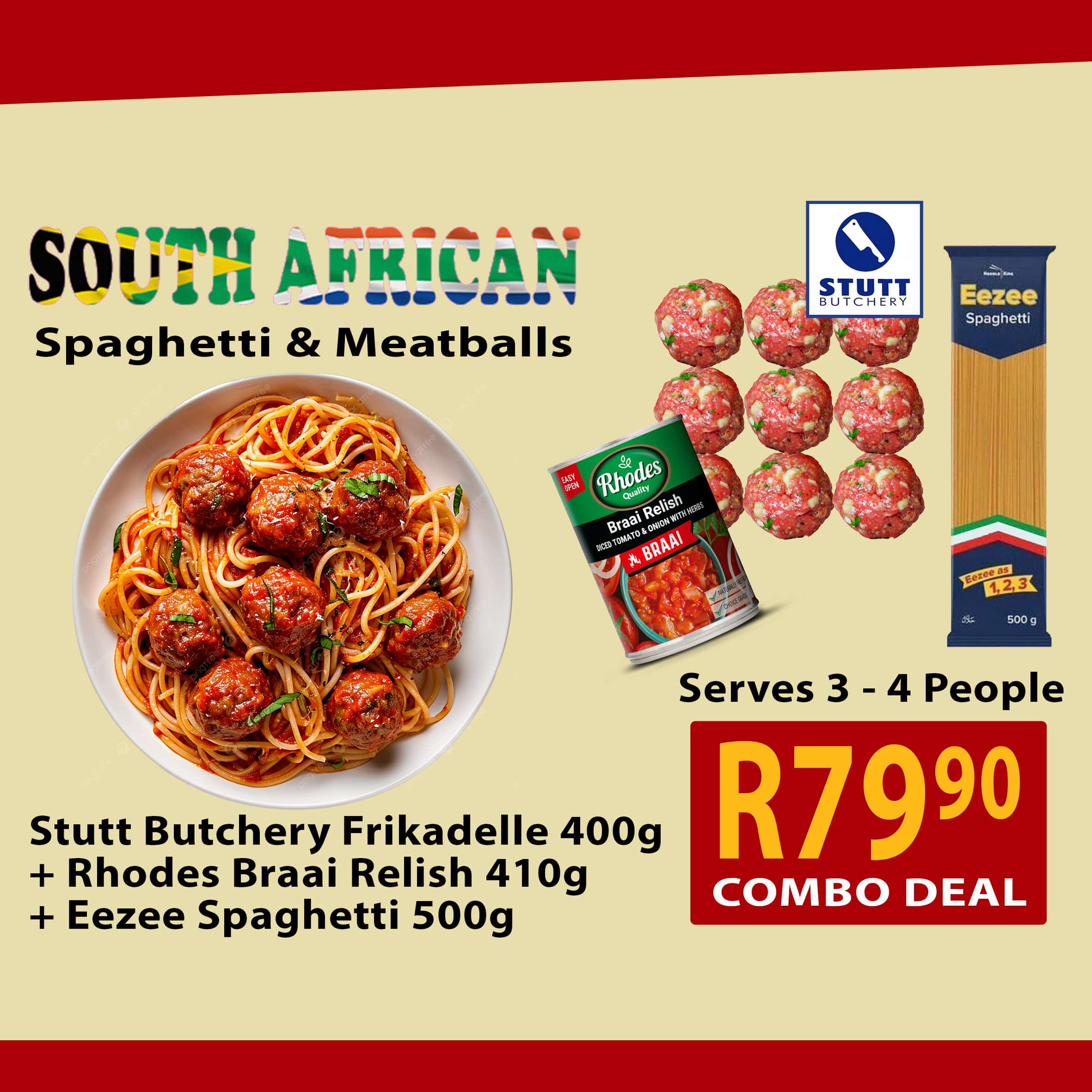 Meal Combo 1 - South African Spaghetti & Meatballs | Xclusive 2 U